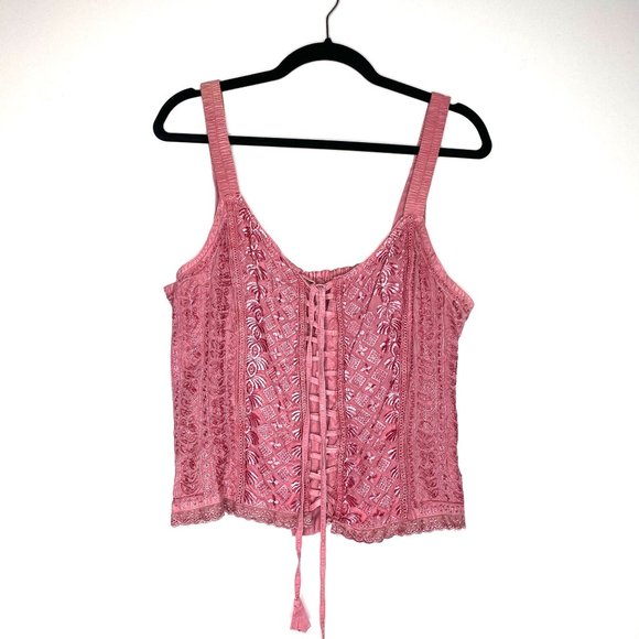 India Boutique | Tops | India Boutique Lace Front Tank Top | Poshmark